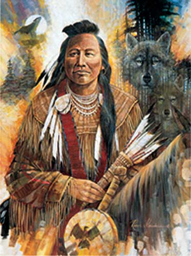 Alubild 16x21 cm: Wolf Spirit by Ruane Manning (Indianer) | Fantastic ...
